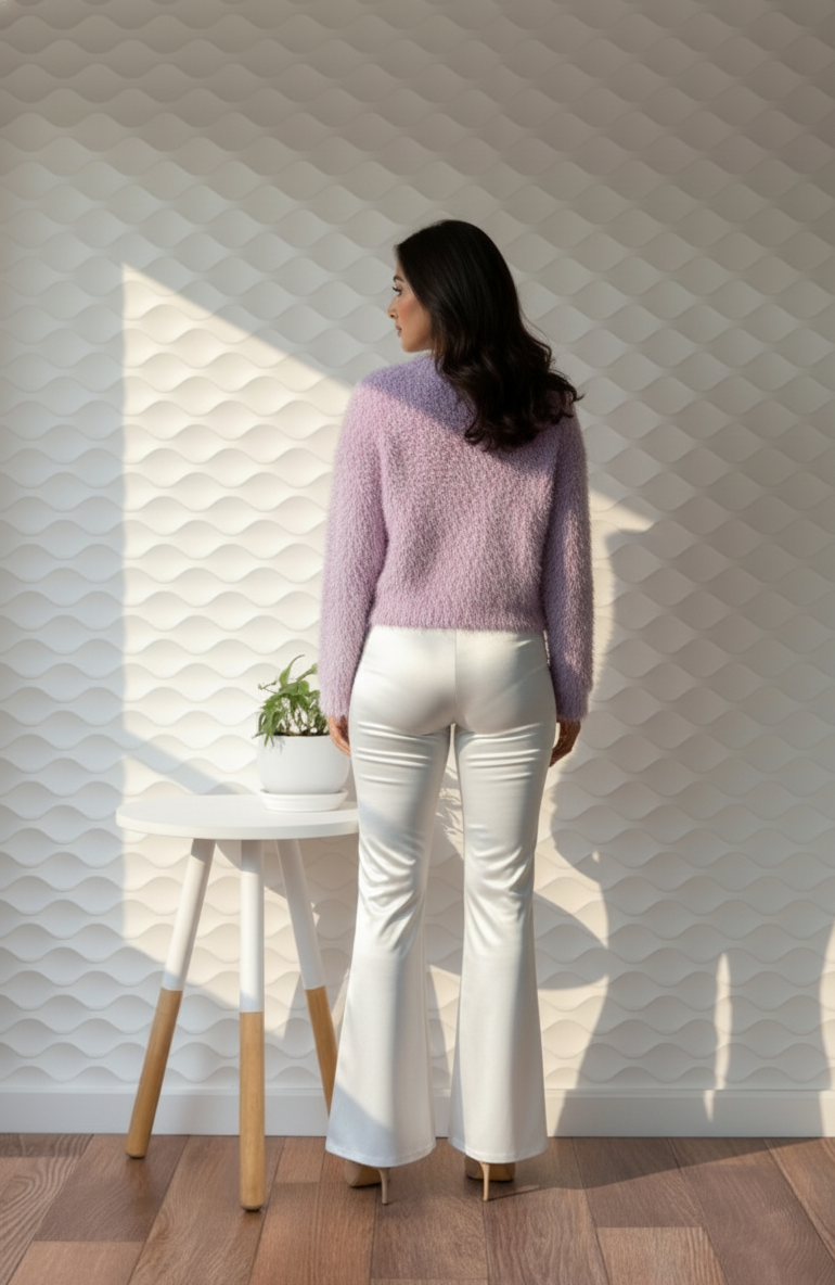 Fuzzy Chic – Soft Touch Winter Top in Lavender – donnetenaci.com